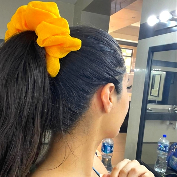 Gaviota | Accessories | Jumbo Golden Yellow Organza Scrunchie | Poshmark